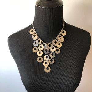 Jewelry | Multi Tiered Silver Disc Necklace | Poshmark